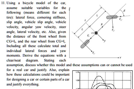 using a bicycle model of the car assume suitable variables for the ...