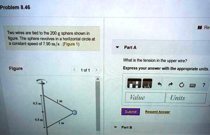 problem 846 re two wires are tied lo the 200 g sphere shown in figure ...