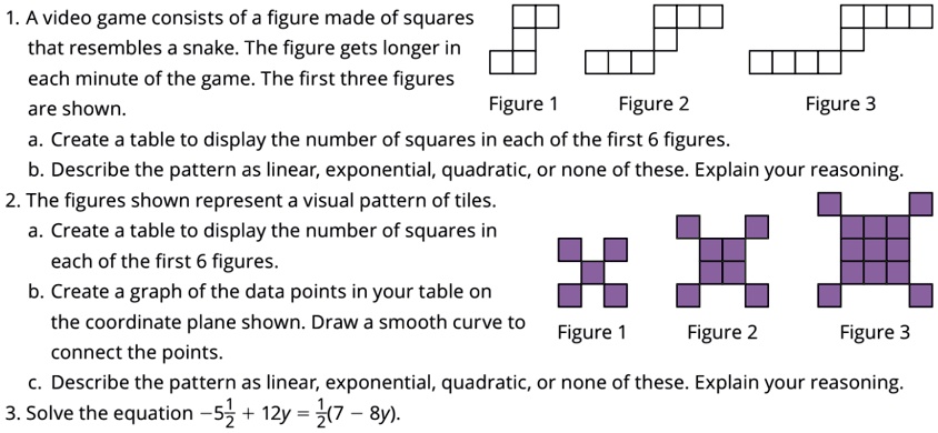 1 a video game consists of a figure made of squares that resembles snake the figure gets longer ...