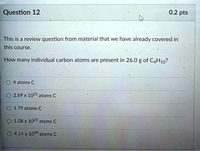 SOLVED: This is a review question from material that we have already ...