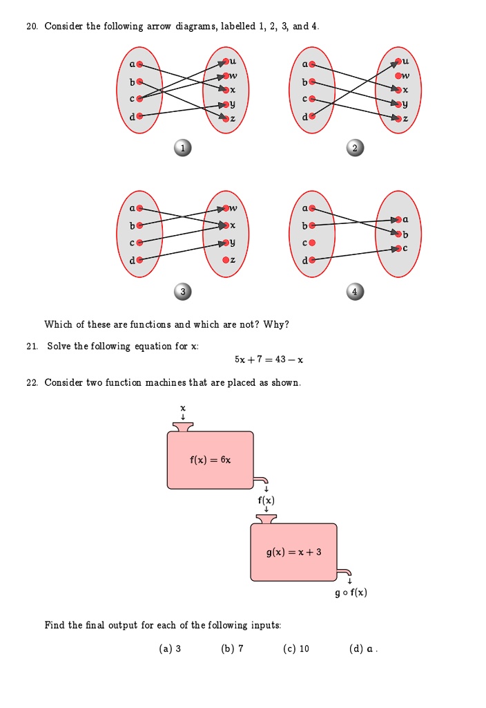 SOLVED: Consider the following arrow diagrams, labelled 1, 2, 3, and 4 ...