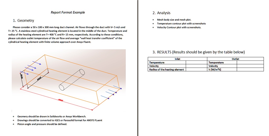 SOLVED: Please consider a 50 x 100 x 300 mm long duct channel. Air ...