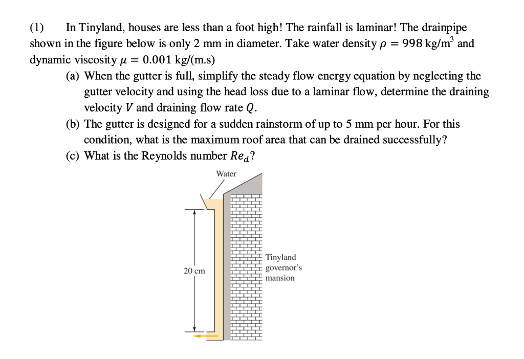 (1) In Tinyland, houses are less than a foot high! The rainfall is ...