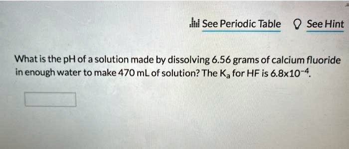 j see periodic table see hint what is the ph of a solution made by ...