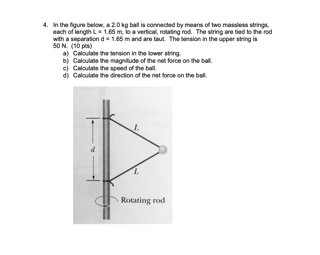 in the figure below a 20 kg ball is connected by means of two massless ...