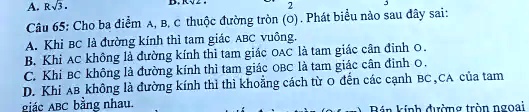 Solved A Rv3 Thuá™c đưá Ng Tròn 0 Phát Biáƒu Nà O Sau đây