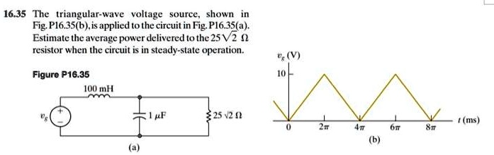 SOLVED: Texts: Circuit Theory Chapter 16 The triangular-wave voltage source, shown in Fig. P16 ...
