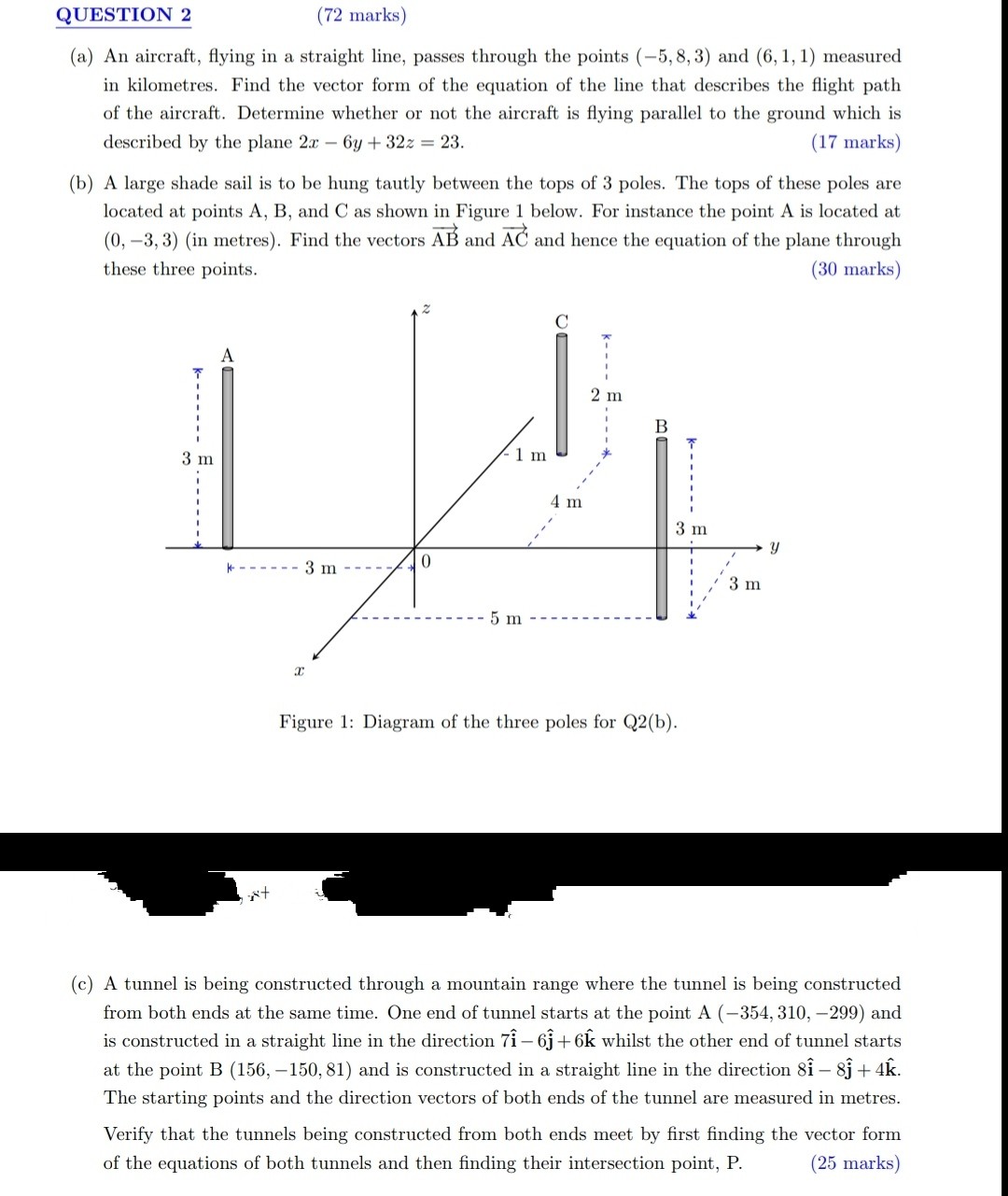 QUESTION 2 (72 marks) (a) An aircraft, flying in a straight line ...