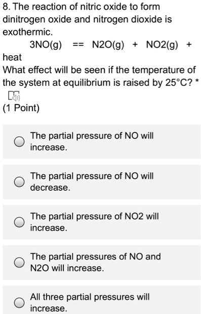 SOLVED: The reaction of nitric oxide to form dinitrogen oxide and ...