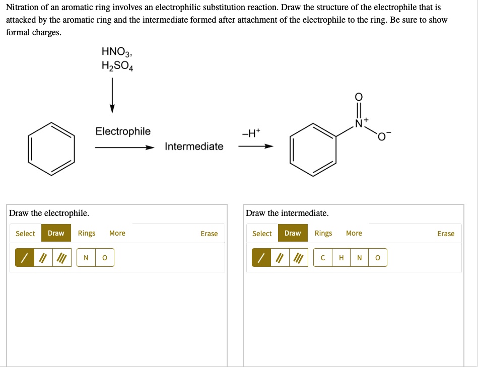 nitration of an aromatic ring involves an electrophilic substitution ...