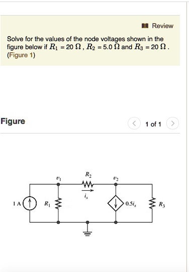 Solve for the values of the node voltages shown in the figure below if ...