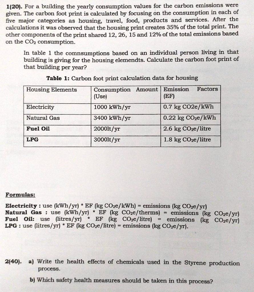 SOLVED: 1(20). For a building, the yearly consumption values for the ...