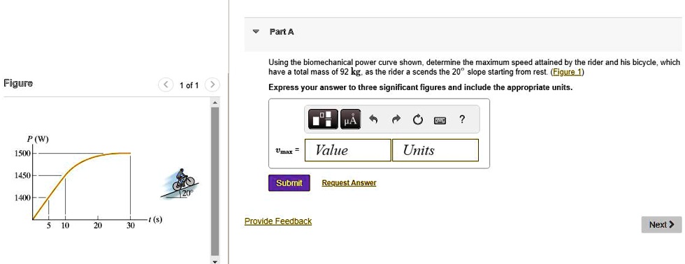 SOLVED: Texts: Part A Using the biomechanical power curve shown ...
