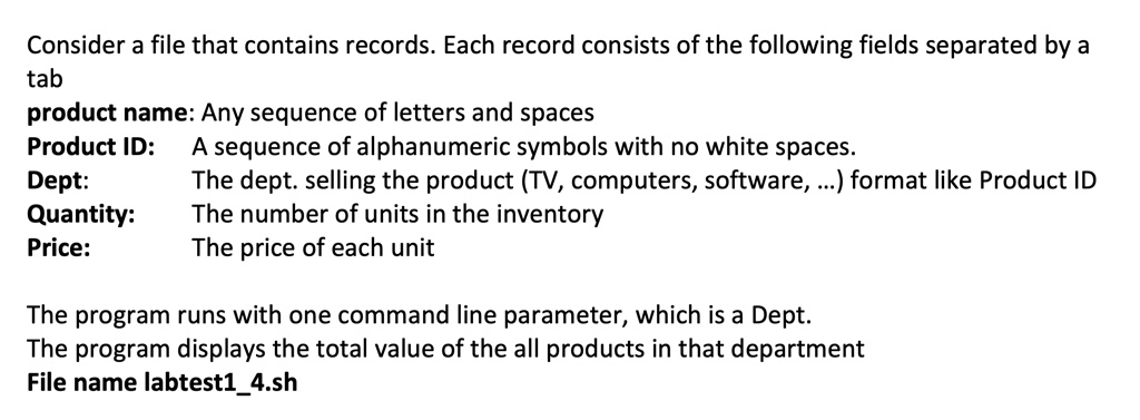 SOLVED: Consider a file that contains records. Each record consists of ...