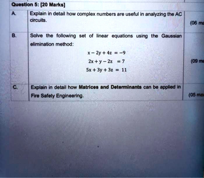 question 5 20 marks explain in detail how complex numbers are useful in analyzing tne ac ...