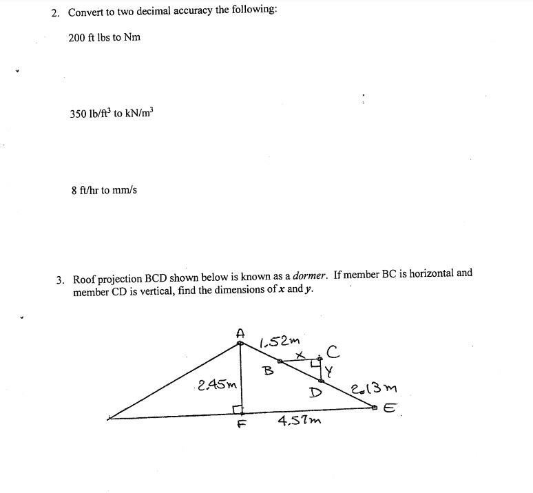 SOLVED: 2. Convert to two decimal accuracy the following: 200 ft lbs to ...