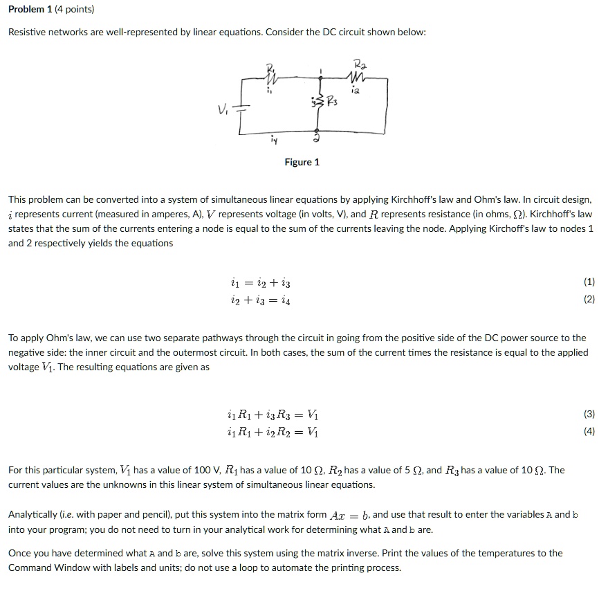 Video Solution Problem 1 4 Points Resistive Networks Are Well Represented By Linear Equations