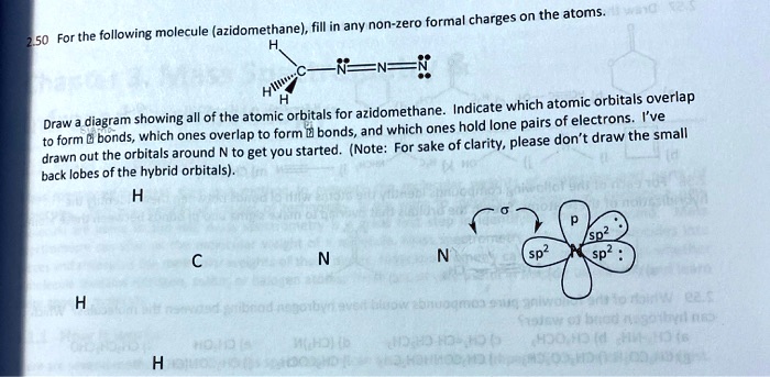 SOLVED: formal charges on the atoms For the following molecule ...
