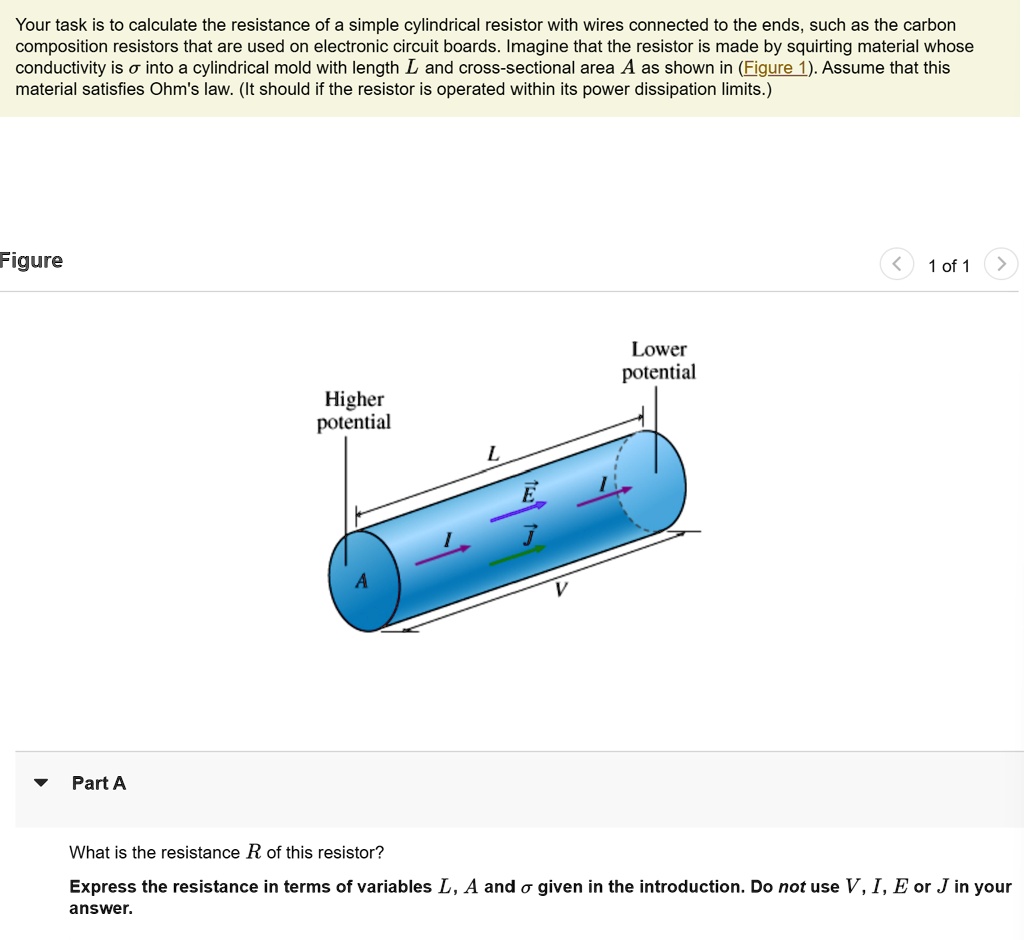 [GET ANSWER] Your task is to calculate the resistance of a simple ...