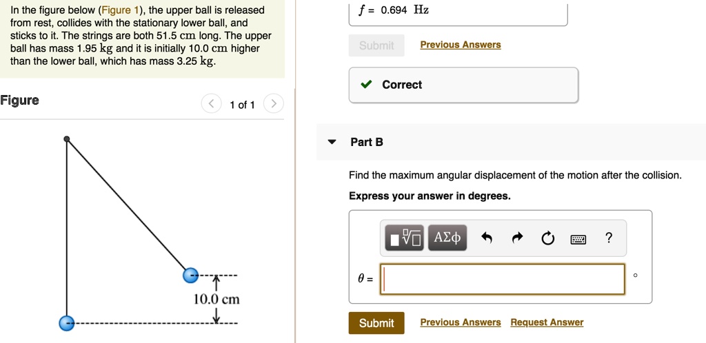 SOLVED: In the figure below (Figure 1), the upper ball is released from rest, collides with the ...