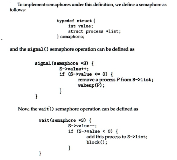 Solved Texts Where Is The Spinlock Implemented In The Semaphore Solution Ref The Code Below