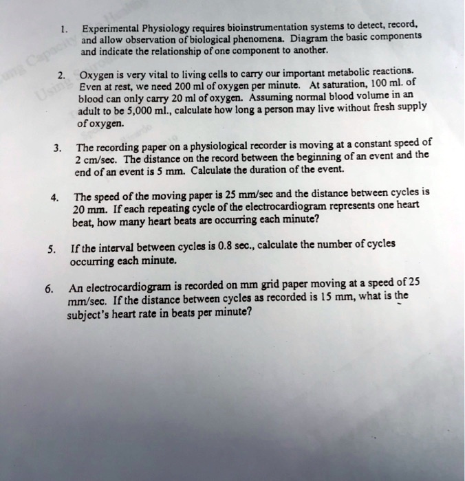SOLVED: Experimental Physiology requires bioinstrumentation systems to ...