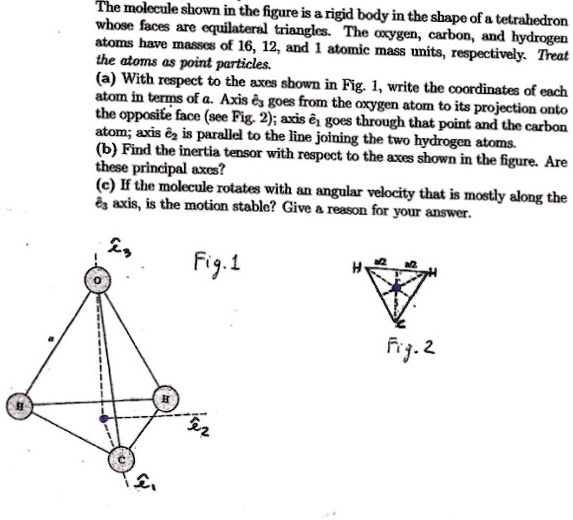 The molecule shown in the figure is a rigid body in the...