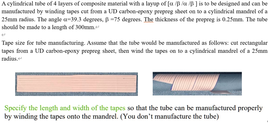 A cylindrical tube of 4 layers of composite material with a layup of [α ...
