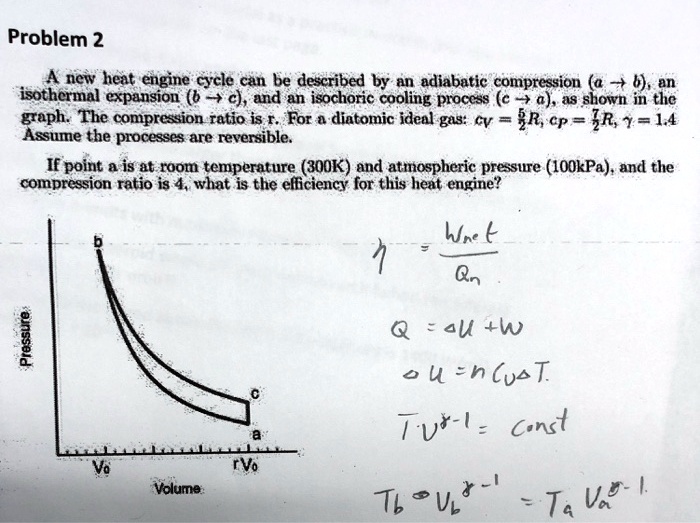 Problem 2 A new heat engine cycle can be described by an adiabatic ...