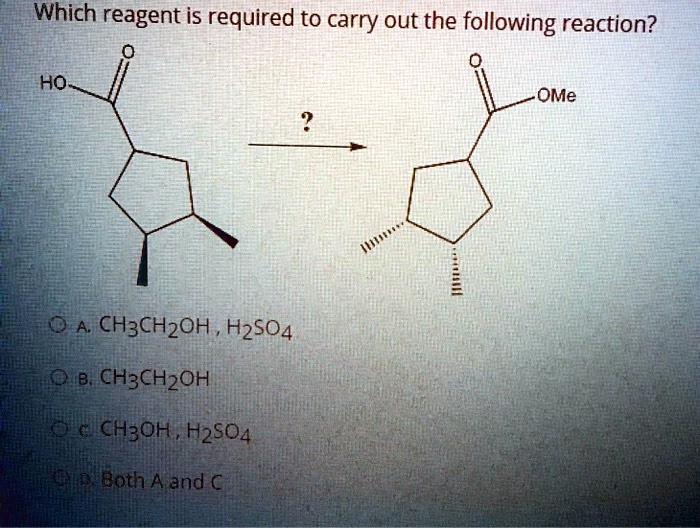 SOLVED: Which reagent is required to carry out the following reaction ...