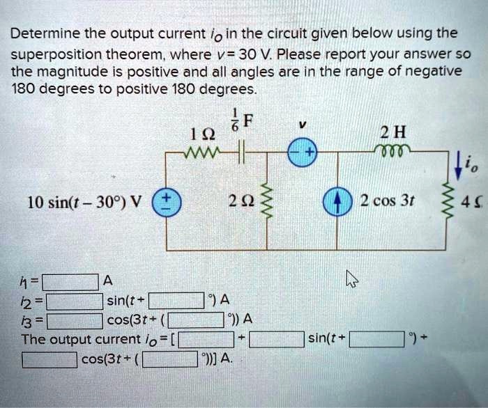 Determine the output current io in the circuit given below using the superposition theorem ...