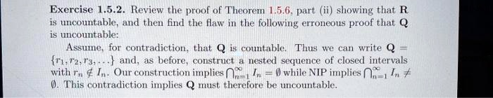 exercise 152 review the proof of theorem 156 part ii showing that r ...