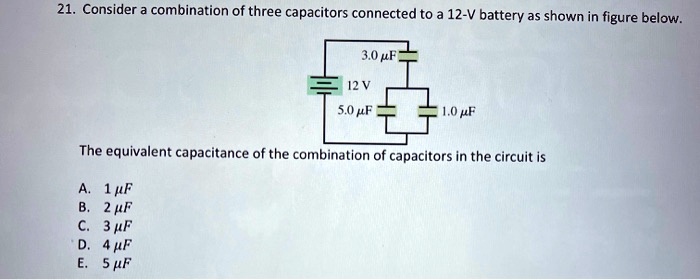 SOLVED: Consider combination of three capacitors connected to 12-V battery as shown in figure ...