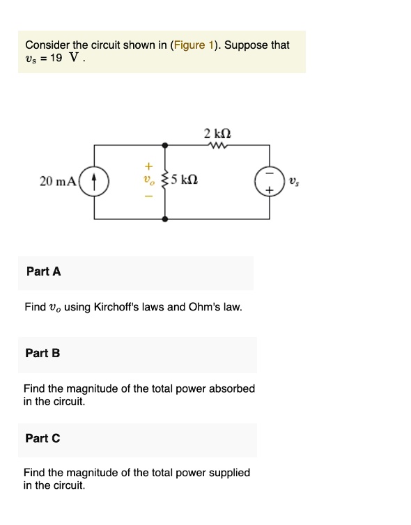 SOLVED: Consider the circuit shown in Figure 1. Suppose that Us = 19V ...
