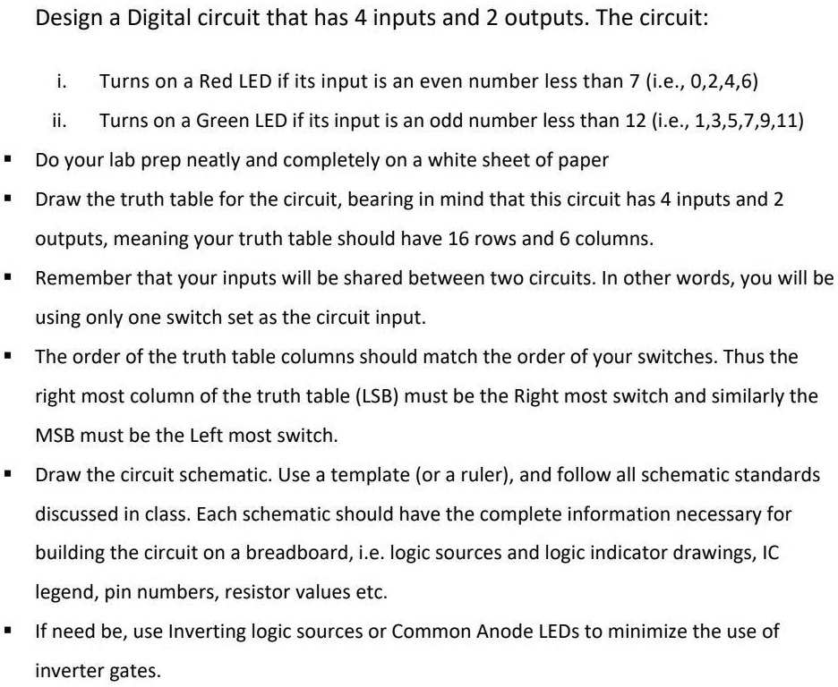 SOLVED: Please show the truth table which inputs would work and please ...