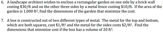 SOLVED: A landscape architect wishes to enclose rectangular garden on ...