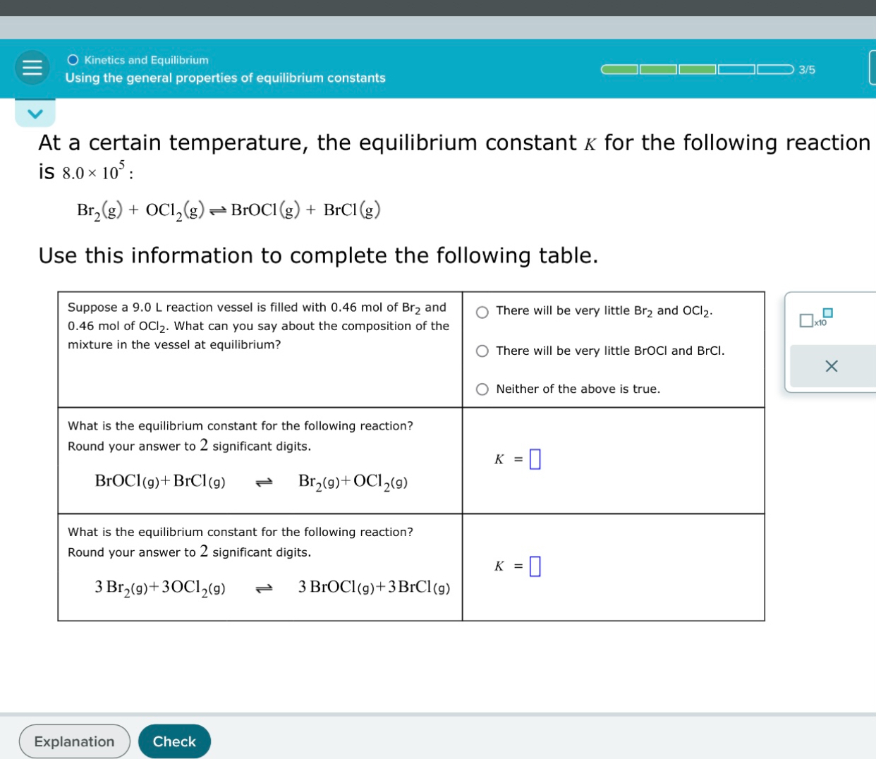 SOLVED: Kinetics and Equilibrium Using the general properties of equilibrium constants At a ...