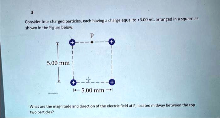 SOLVED: Consider four charged particles, each having a charge equal to ...
