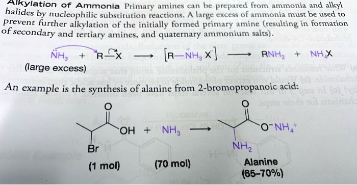 alkylation of ammonia primary amines can be prepared from ammonia and ...