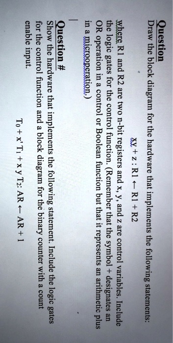 SOLVED: Text: Enable input. Question # in a microoperation,) Question ...