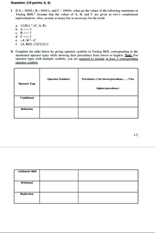 Solved Text Question 10 Points 6 4 If A 10101 B 01011 And C 10010 What Are The
