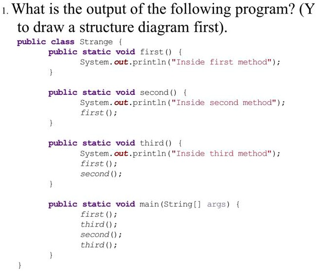 Java Whats The Output 1 What Is The Output Of The Following Program Y 1307