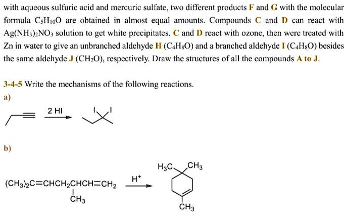 with aqueous sulluric acid and mercuric sullale two diflerent products ...
