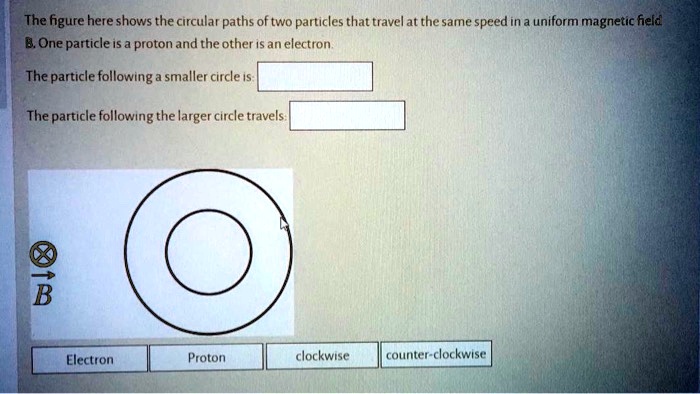 the figure here shows the circular paths of two particles that ...