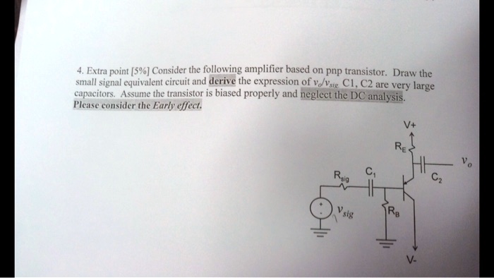 SOLVED: Extra point [5%6] Consider the following amplifier based on a ...