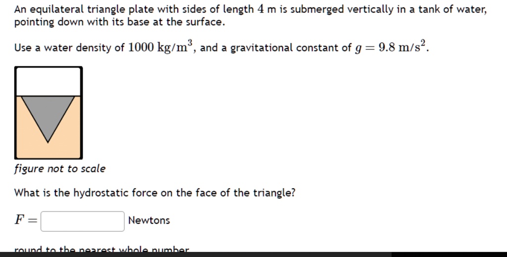 SOLVED: An equilateral triangle plate with sides of length 4 m is ...