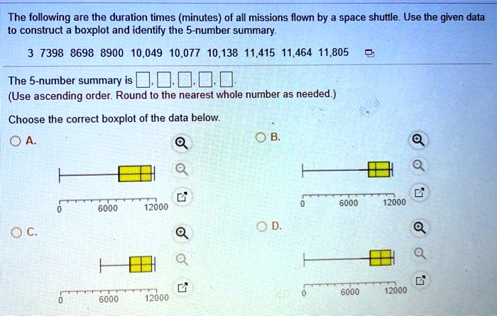 SOLVED: The following are the duration times (minutes) of all missions ...