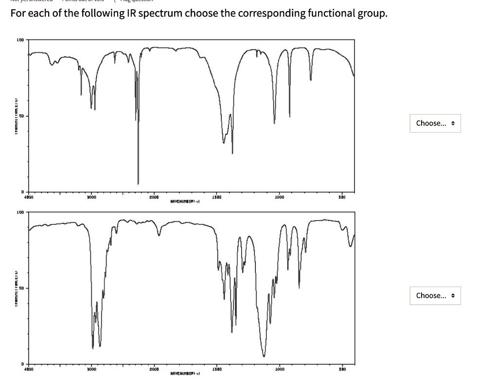 SOLVED: For each of the following IR spectra, choose the corresponding ...