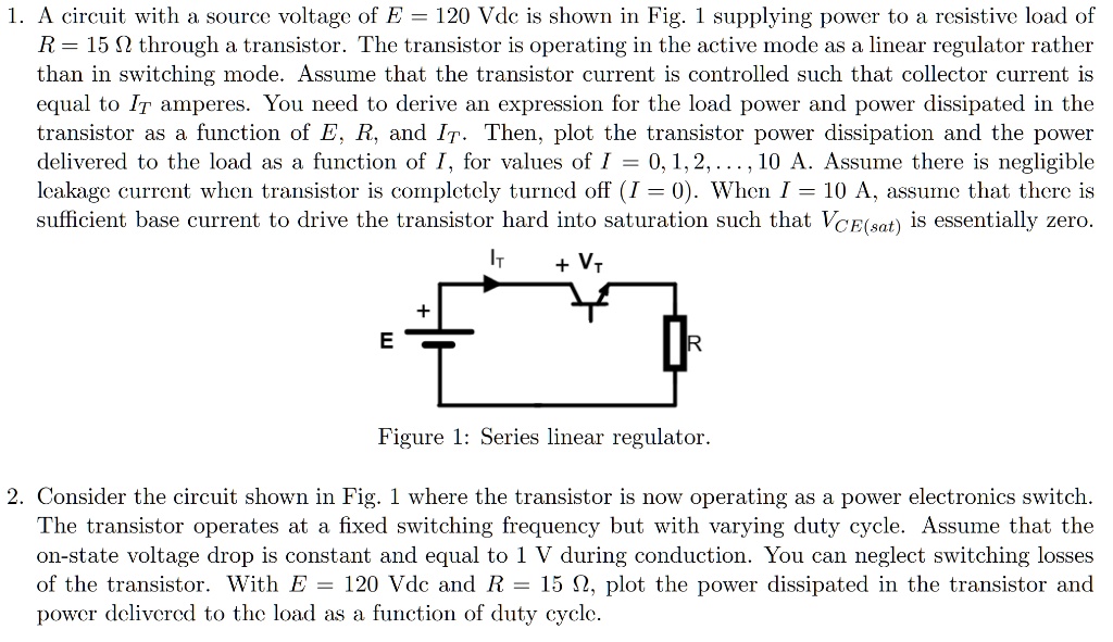 SOLVED: A circuit with a source voltage of E = 120 Vdc is shown in Fig ...