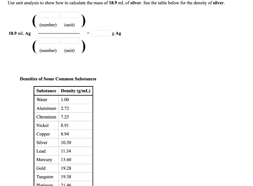 Use unit analysis to show how to calculate the mass of 189...